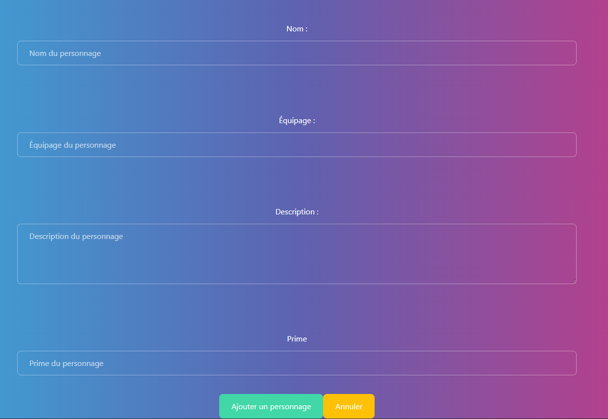 Application sur une seule page – Alexis Ballan
