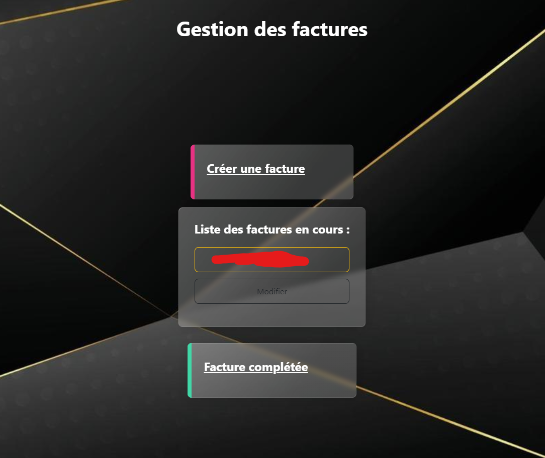 Application de gestion de facture – Alexis Ballan